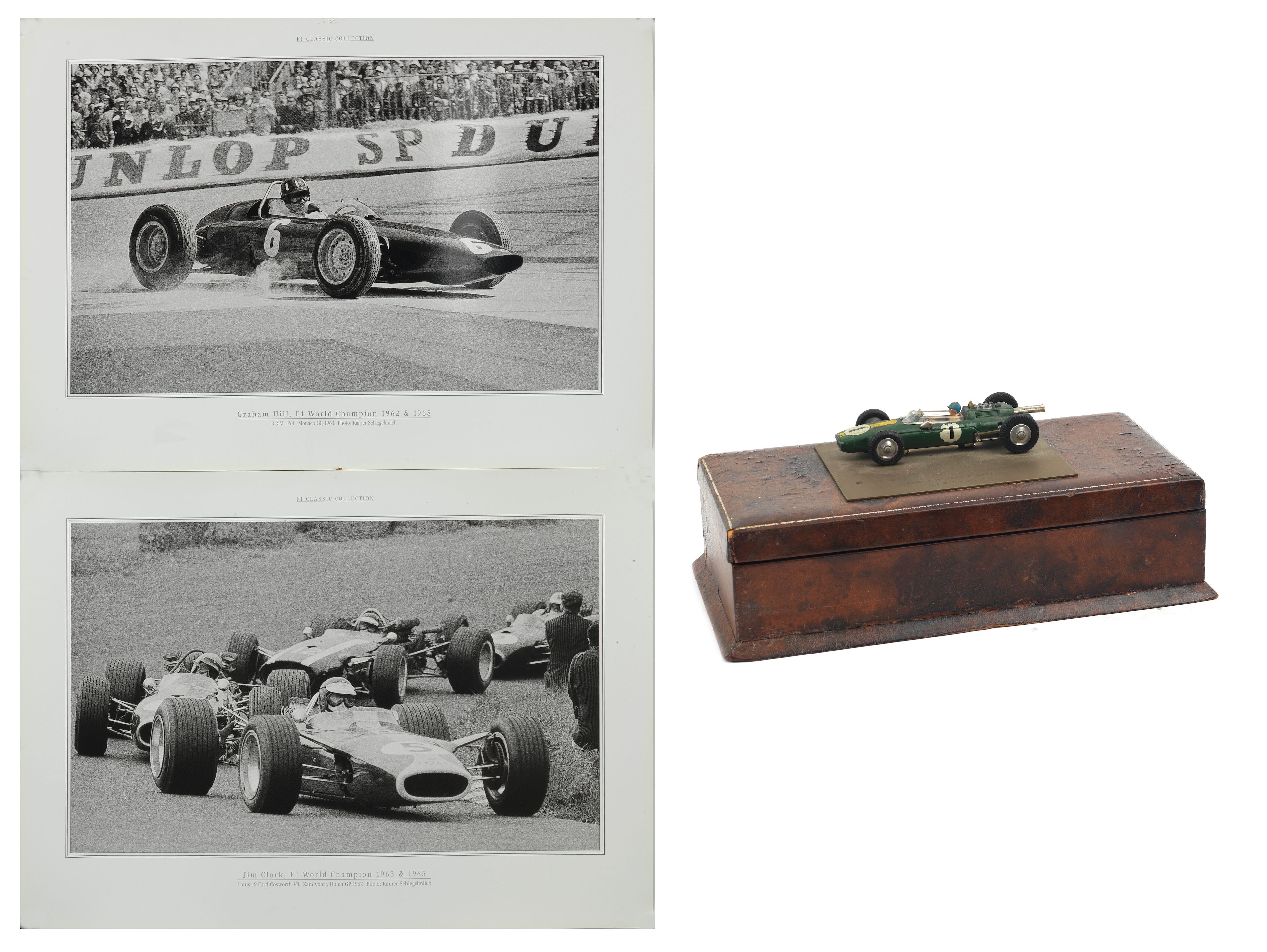 Bonhams Cars : A commemorative Team Lotus model mounted on a box ...