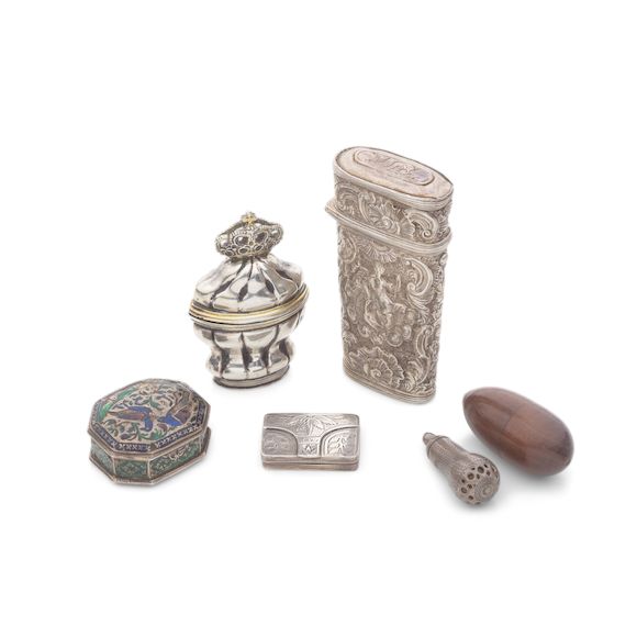 Bonhams : A collection of five silver and silver-gilt items various ...