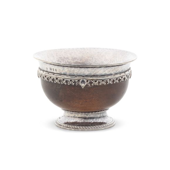 Bonhams : OMAR RAMSDEN: a small silver-mounted maple wood mazer bowl ...