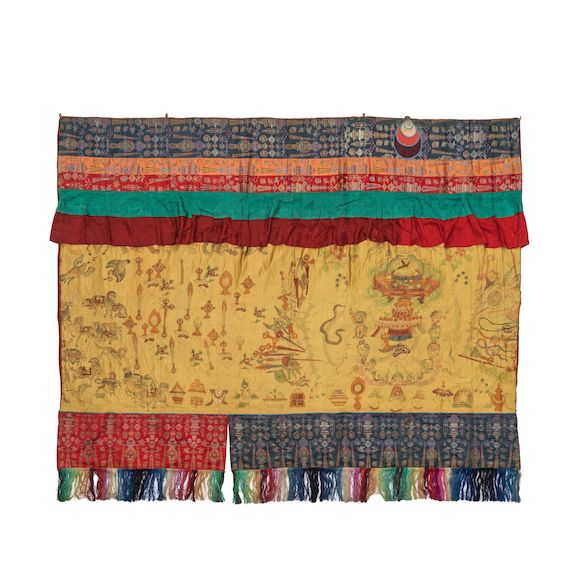 Bonhams Cornette de Saint Cyr : TENTURE EN SOIE PEINTE (KANGDZE ...