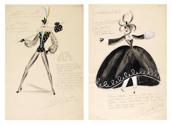 Bonhams : Berkeley Sutcliffe (British, 1918-1979) Two costume designs ...