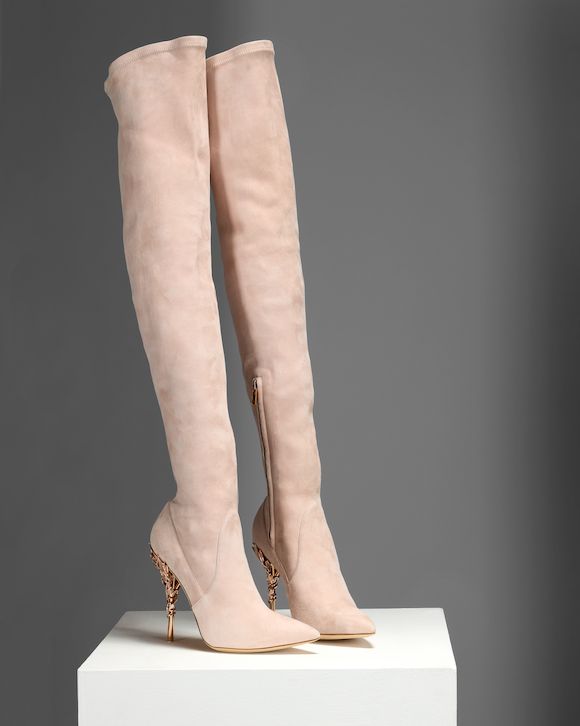 Bonhams : Ralph & Russo Ready-to-Wear: Pale Pink Suede Eden Over-the ...