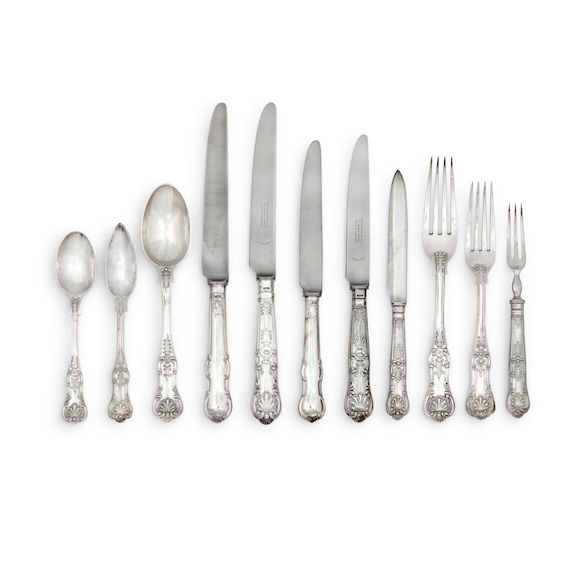 Bonhams : A collection of Queen's pattern silver flatware Garrard & Co ...