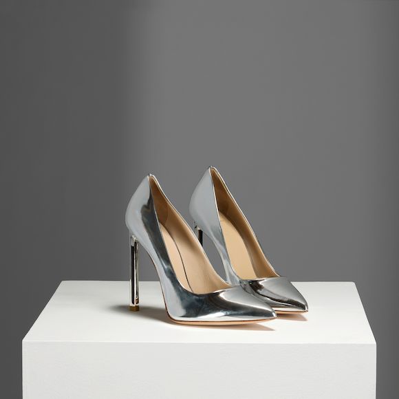 Bonhams : Ralph & Russo Ready-to-Wear: Metallic Silver Patent Leather ...