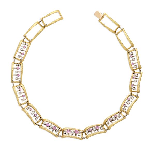 Bonhams : SIMON BENNEY: SAPPHIRE AND DIAMOND CHOKER,