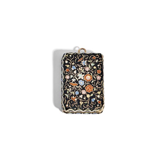 Bonhams : A 19th century French gold and enamel vinaigrette with French ...