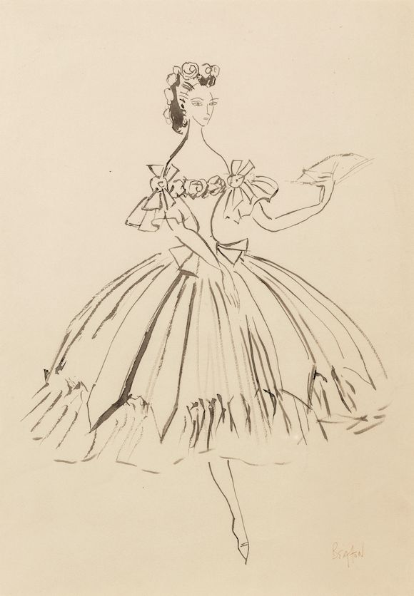 Bonhams : Cecil Beaton (British, 1904-1980) A sketch of Margot Fonteyn ...