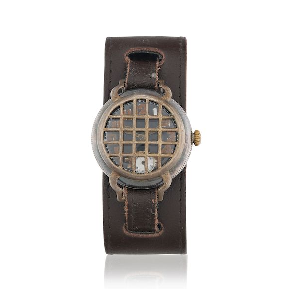 Bonhams : Rolex. A silver manual wind trench style watch with grill ...