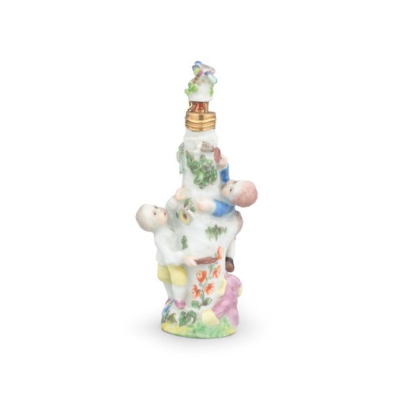 Bonhams : A Chelsea figural scent bottle and stopper, circa 1760