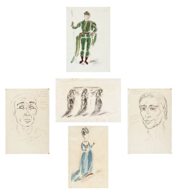 Bonhams : Oliver Messel (British, 1904-1978) Five costume designs for ...