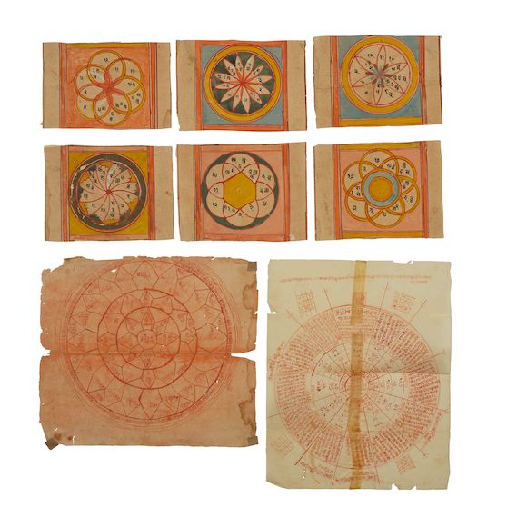 Bonhams : A group of eight Jain cosmological diagrams and lotus yantras ...
