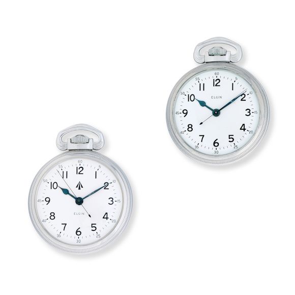 Bonhams : A pair of Elgin National Watch co stainless steel keyless ...