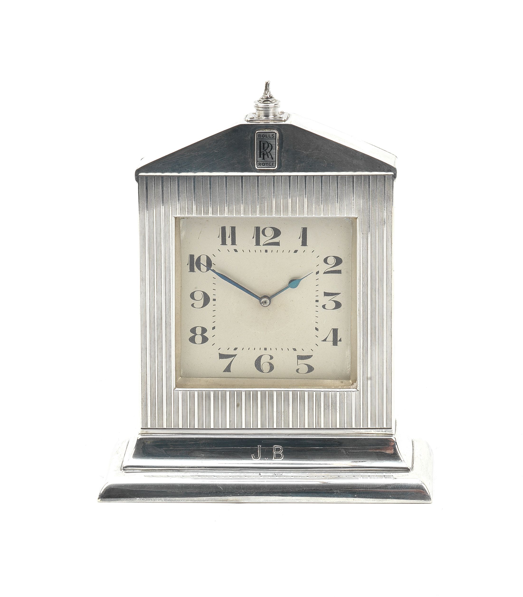 Bonhams Cars : A Rolls-Royce sterling silver presentation desk clock by ...