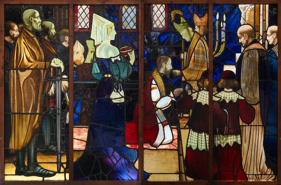 Bonhams : David Gauld (1865-1936) A stained and painted glass window ...