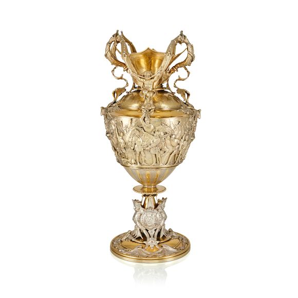 Bonhams : A monumental Victorian silver and parcel-gilt 'Battle of ...