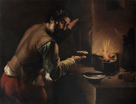 Bonhams : Gregorio Preti (Taverna 1603-1672 Roma) An interior with a ...