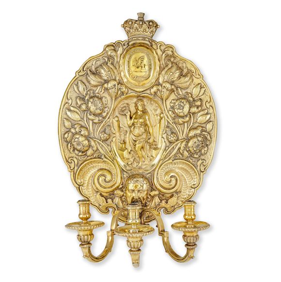 Bonhams : A Charles II and George III silver-gilt wall sconce Robert ...