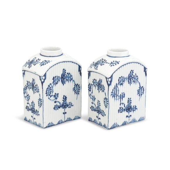 Bonhams : Two Lowestoft tea canisters, circa 1775-80