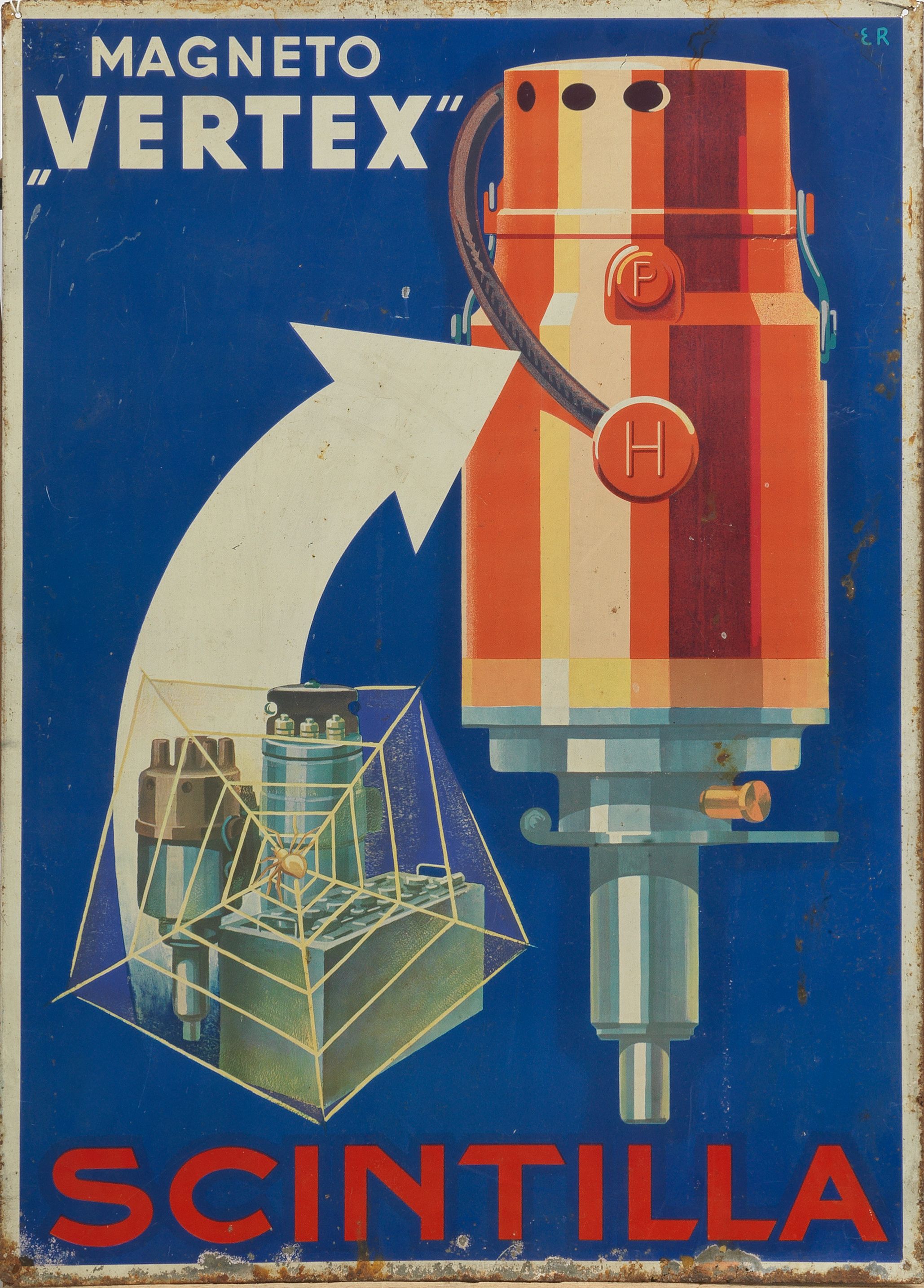Bonhams Cars : A rare Magneto Vertex Scintilla advertising sign,