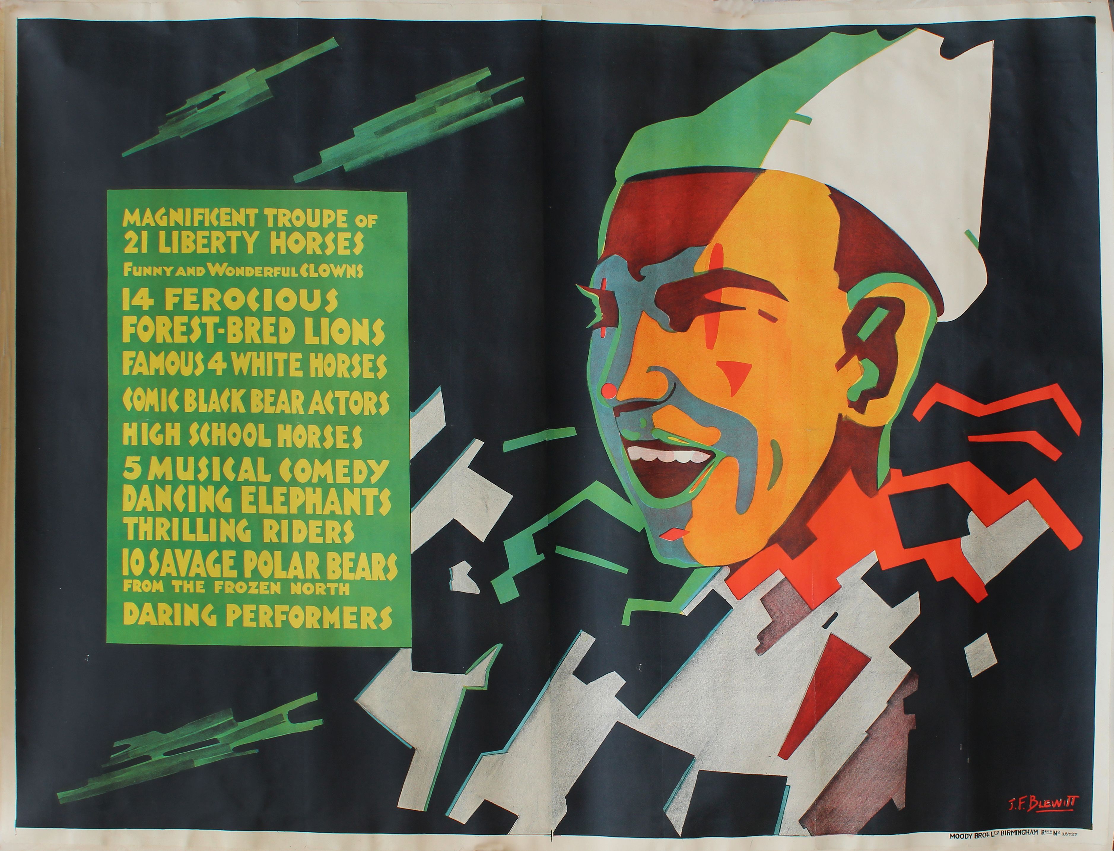 Bonhams Cars : A large Circus advertising poster, after a design F J ...
