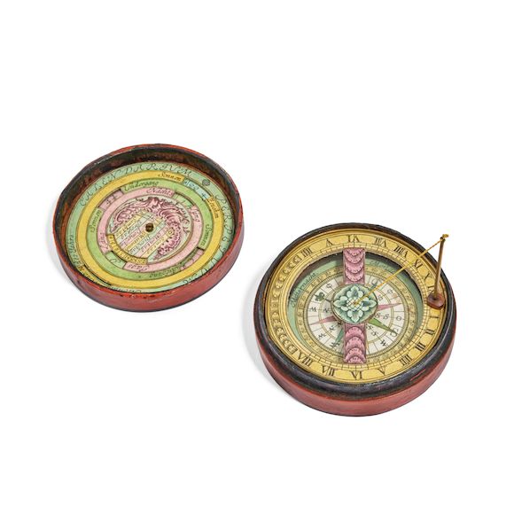 Bonhams : An unusual string gnomon dial with perpetual calendar ...
