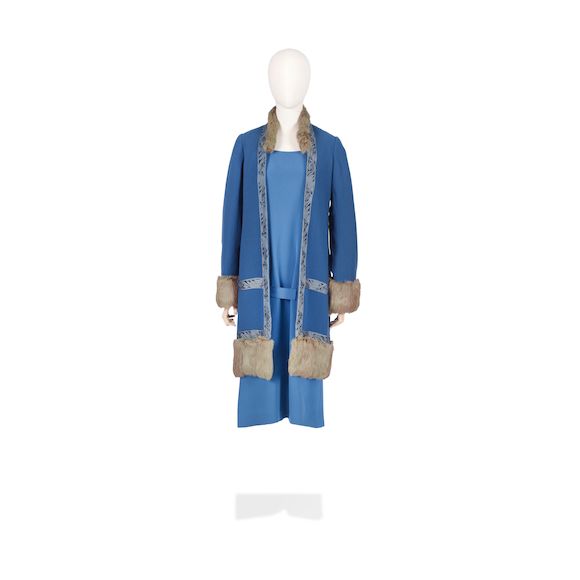 Bonhams : Laura Carmichael (as Lady Edith): Royal blue coat with ...
