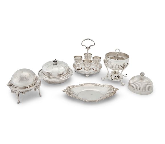 Bonhams : A selection of silver plated and white metal serving and ...