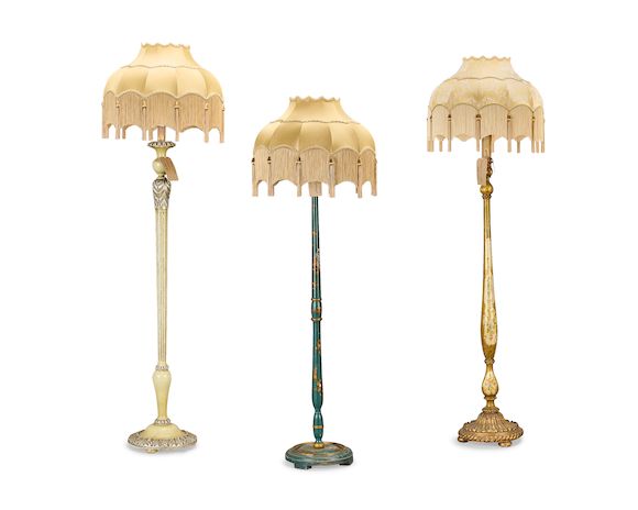 Bonhams : A collection of three carved, turned and painted standard ...