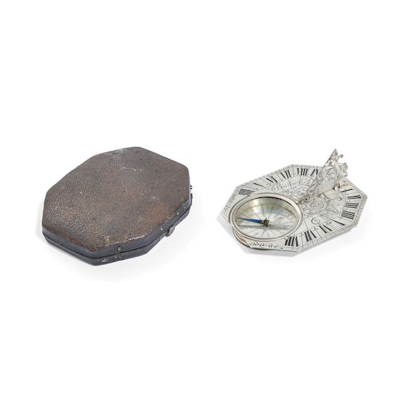 Bonhams : A large Butterfield silver compass dial, French, early 18th ...