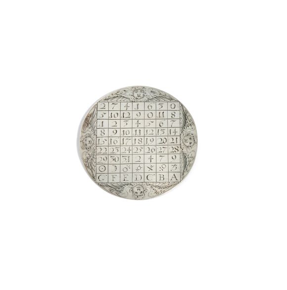 Bonhams : A silver perpetual calendar, possibly German, circa 1700,