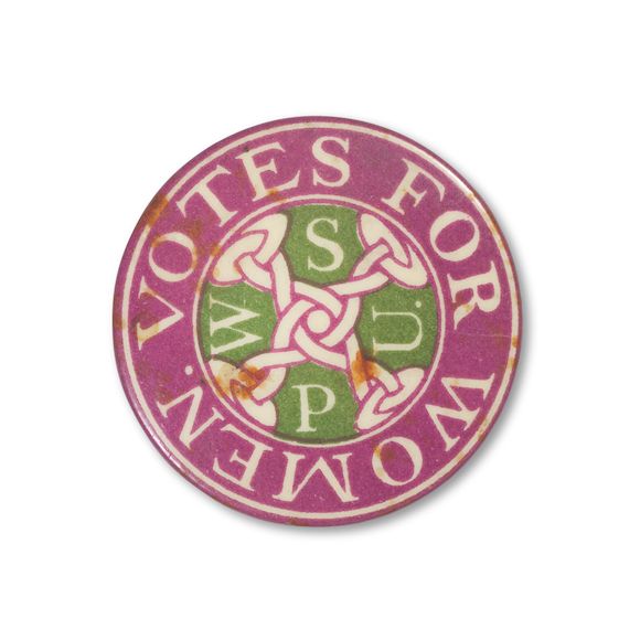 Bonhams : BADGE - WSPU Circular celluloid badge, [c.1909]