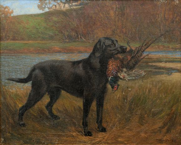 Bonhams : George Vernon Stokes (British, 1873-1954) A Black Labrador ...