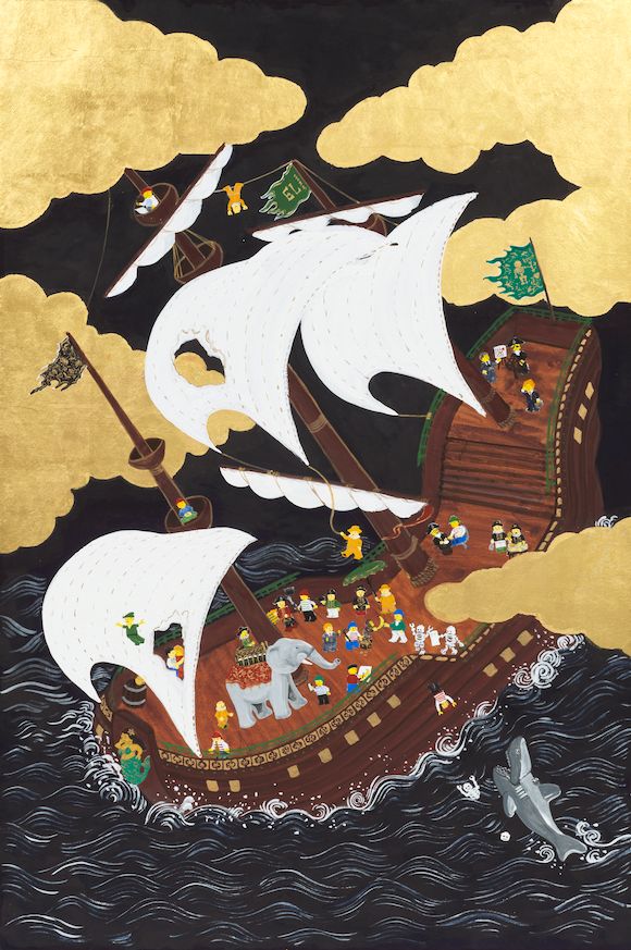 Bonhams : EDWARD LUPER The Namban Ship of Plastic Fools2025 61 x 91.2cm ...