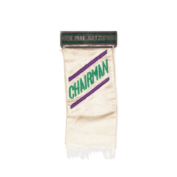 Bonhams : SUFFRAGETTE INSIGNIA - CHAIRMAN Chairman's ribbon, worn at ...