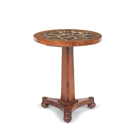 Bonhams : A 19th century rosewood polished septarian nodule marble ...