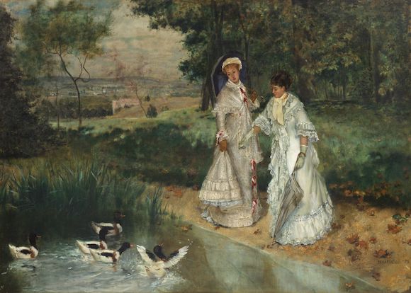 Bonhams : Jean-François Raffaëlli (French, 1850-1924) Feeding the wild ...