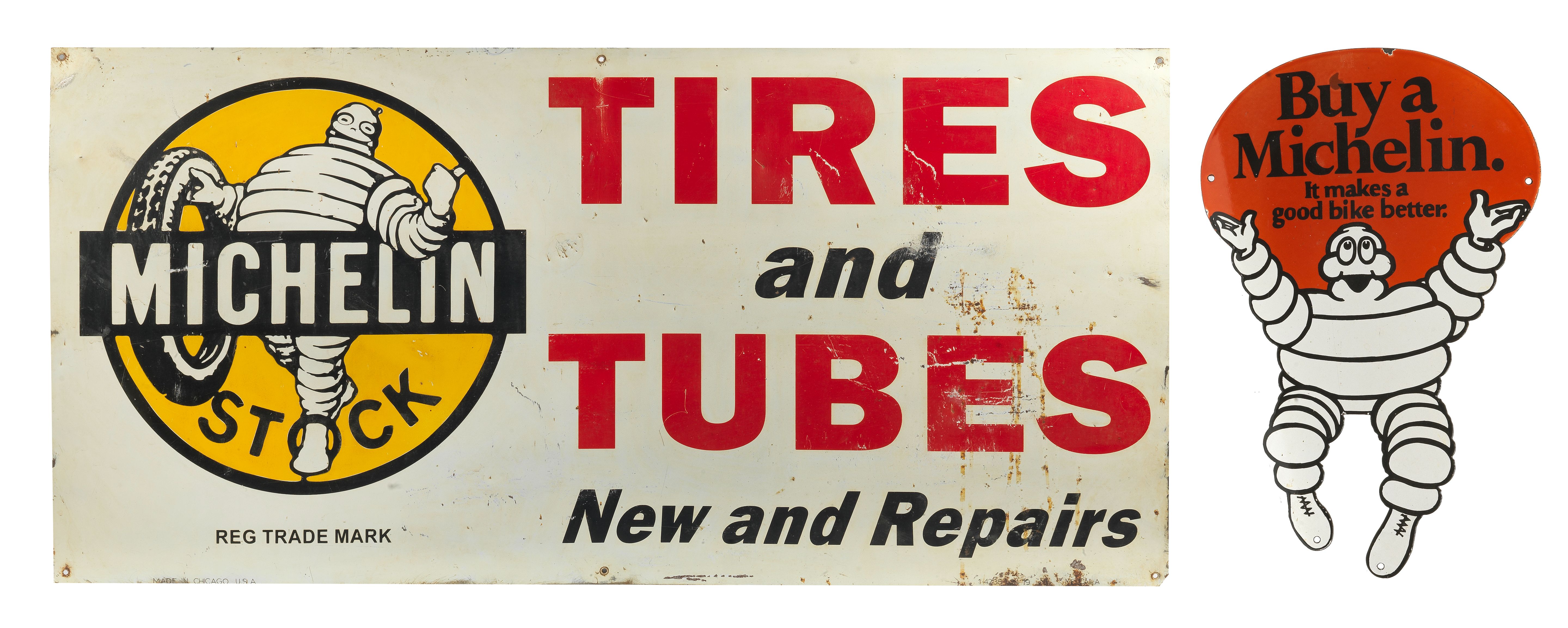 Bonhams Cars : Two American Michelin 'Mr Bibendum' advertising signs, ((2))