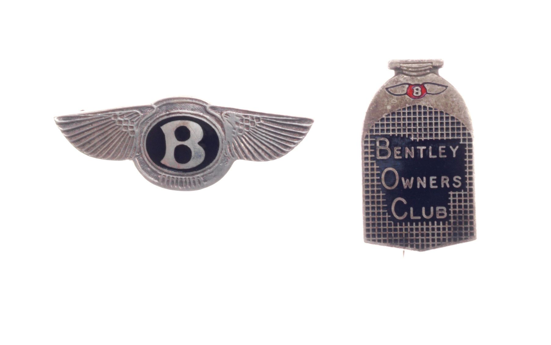 Bonhams Cars : A silver Bentley 'Winged B' lapel badge, hallmarked ...