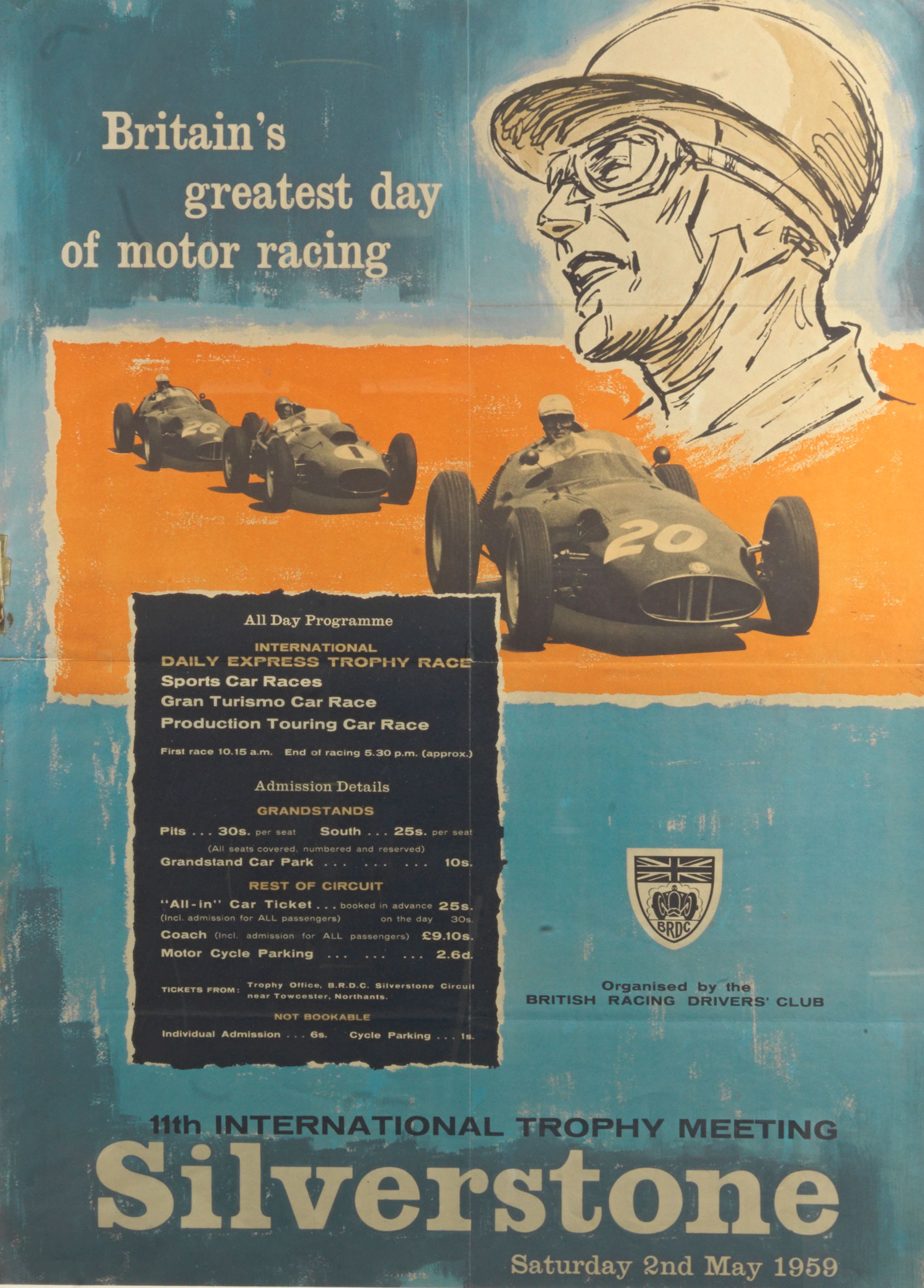 Bonhams Cars : Two Silverstone BRDC race posters for 1959 International ...