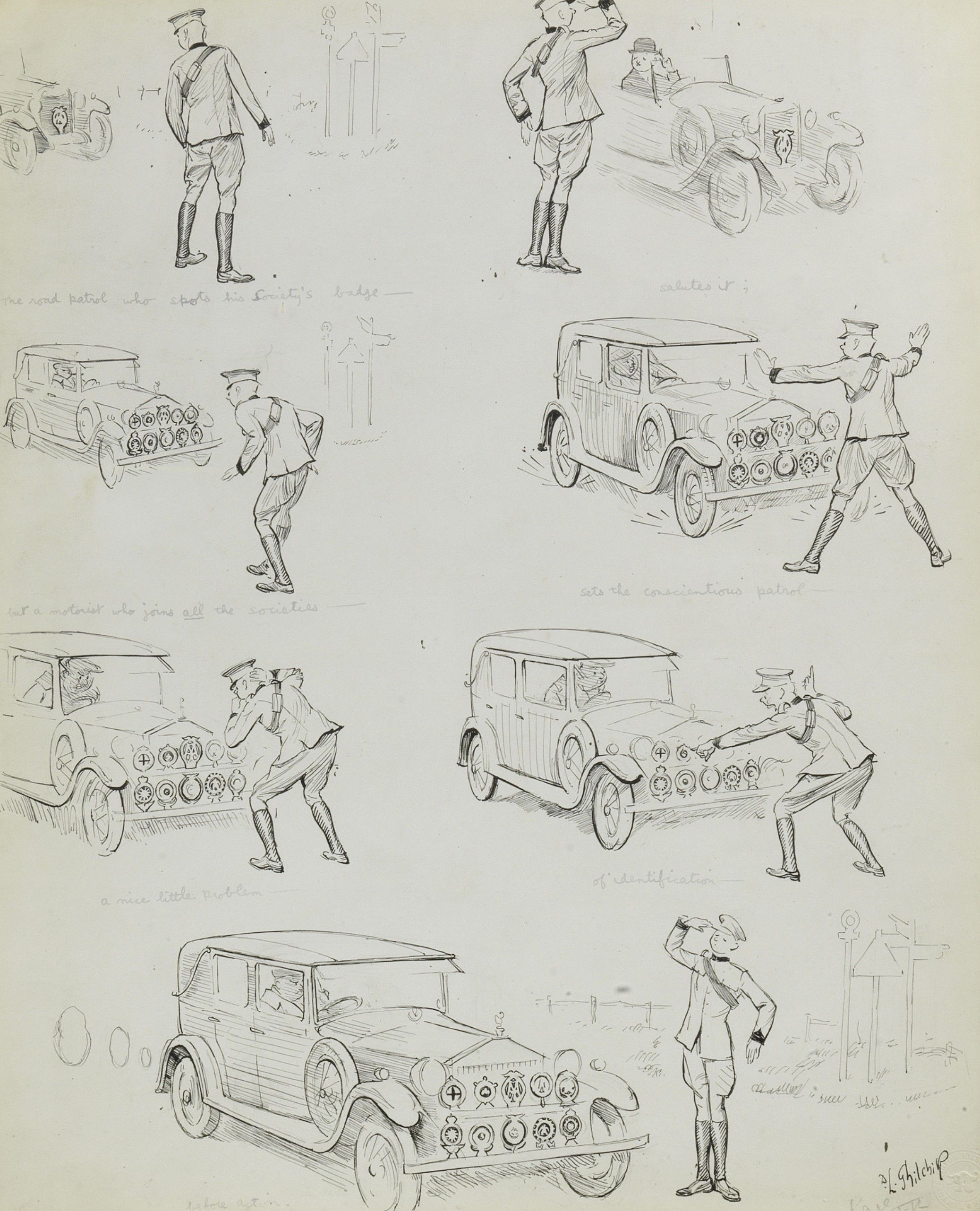 Bonhams Cars : David Louis Ghilchick (1892-1972) 'Saluting the Badge',