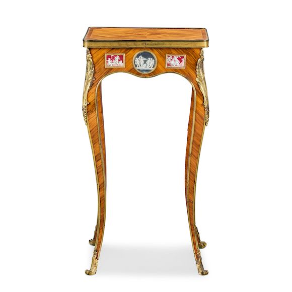 Bonhams : A French kingwood, tulipwood, gilt bronze and enamel mounted ...