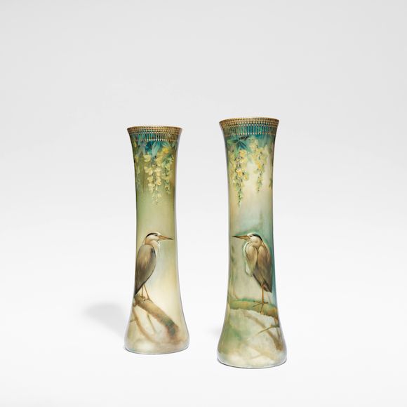 Bonhams : Harry Allen for Royal Doulton Pair of Titanian ware vases ...