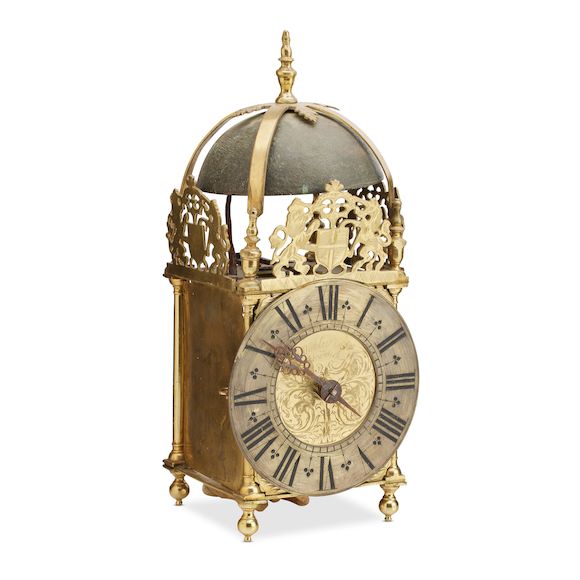Bonhams : An 18th century brass lantern clock Dial signed 'Manley in ...