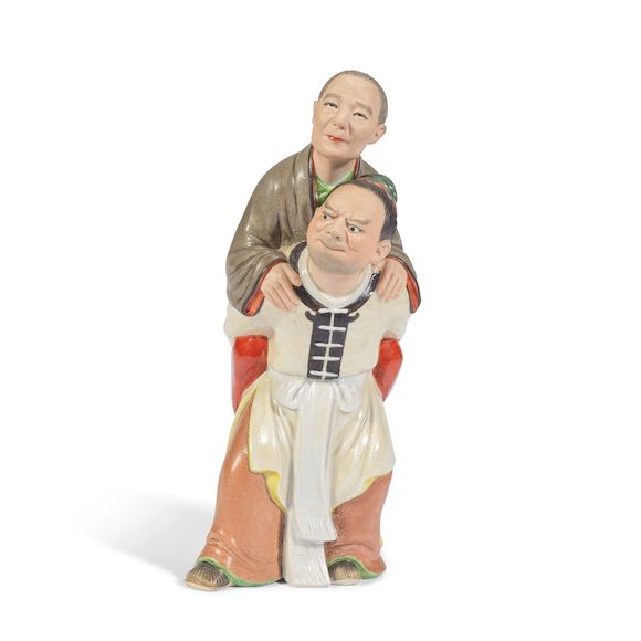Bonhams : AN ENAMELLED 'FILIAL PIETY' GROUP Zeng Longsheng stamped four ...