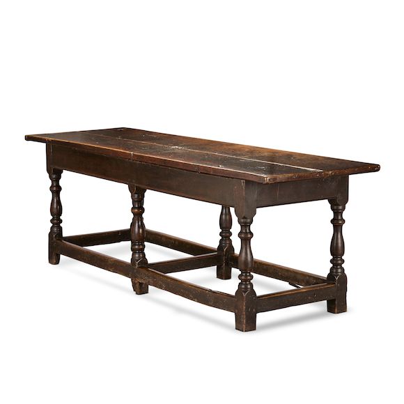 Bonhams : A Charles II oak six-leg refectory table 1670-1685