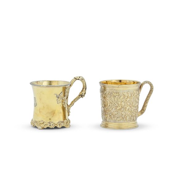 Bonhams : Two Victorian silver-gilt christening mugs One George Ivory ...
