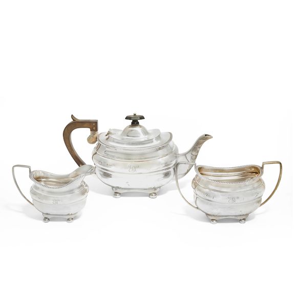 Bonhams : A matched three-piece silver tea service Fordham & Faulkner ...