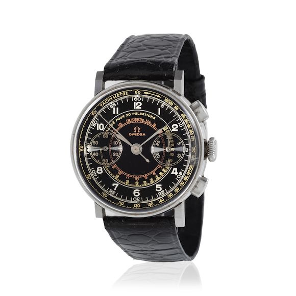 Bonhams Cornette de Saint Cyr : Omega. A steel manual wind chronograph ...
