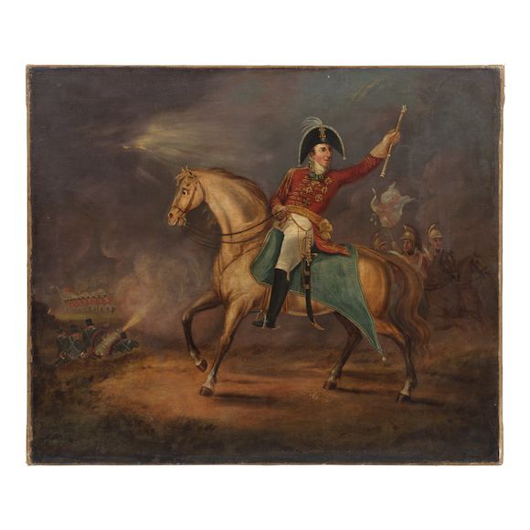 Bonhams : Major General Arthur Wellesley on horseback, leading his ...