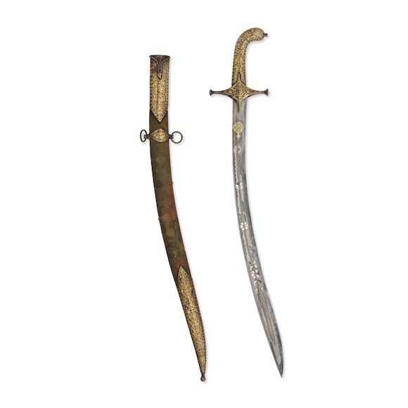 Bonhams : An Ottoman gold damascened steel sword Turkey, 18th-19th Century